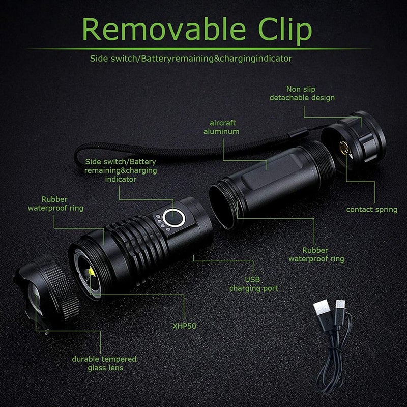 XHP50 Waterproof Zoomable Bright Flashlight – ailsion