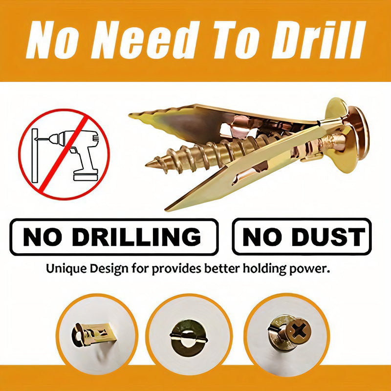 Drywall Expansion Anchors + High Strength Zinc Screws Kit (Pack of 100 ...