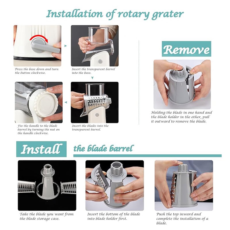 5-in-1 Rotating Cheese Grater and Shredder – ailsion