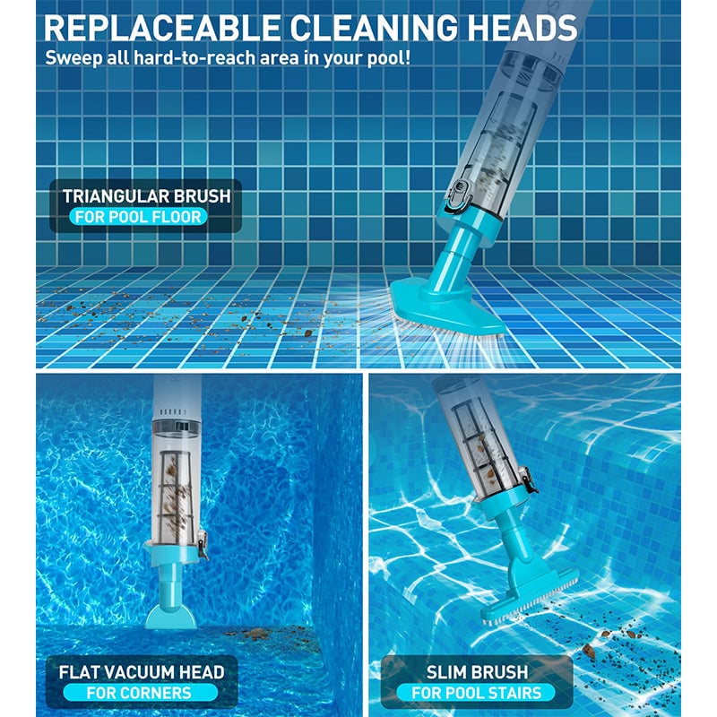 US Standard - 3in1Cordless Rechargeable Powerful Motor Swimming Pool V ...