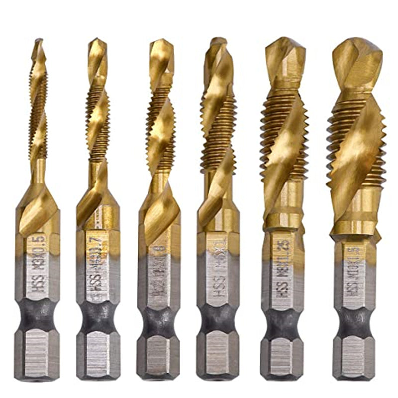 6 Piece Metric Thread Tap Drill Bits Set – ailsion